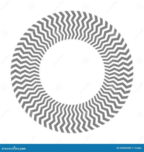 Circle Rotation Design Element With Striped Zig Zag Pattern Stock
