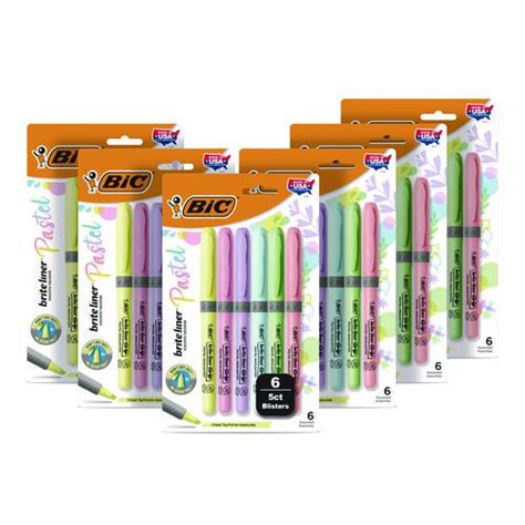 Bic® Brite Liner Grip Pocket Highlighter Assorted Ink Colors Chisel