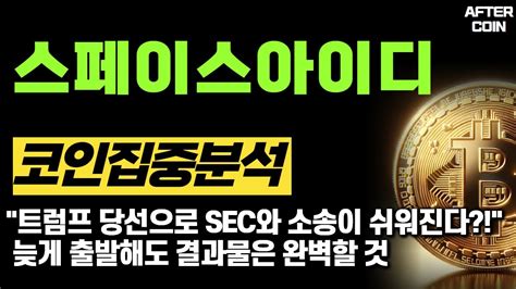스페이스아이디 코인 트럼프 당선으로 Sec와 소송이 쉬워진다 늦게 출발해도 결과물은 완벽할 것 스페이스아이디코인전망 스페이스아이디코인분석 스페이스호재