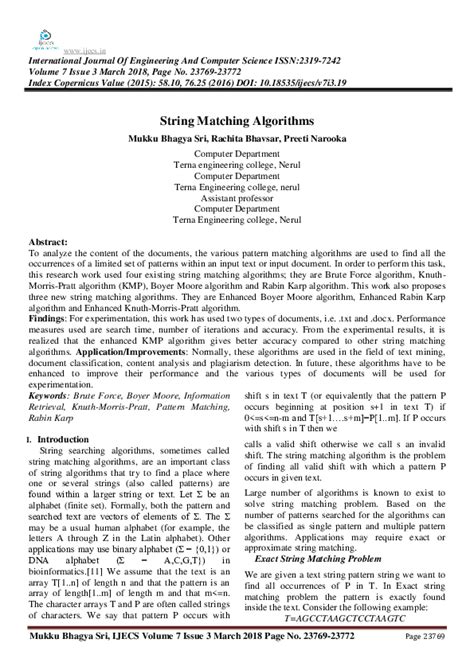 Pdf String Matching Algorithms