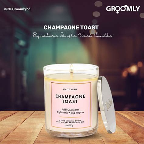 Bath And Body Works Champagne Toast Signature Single Wick Candle Groomly Bd