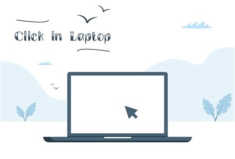 포인터 또는 커서 아이콘이 있는 랩톱입니다 랩톱을 클릭합니다 벡터 일러스트레이션 0명에 대한 스톡 벡터 아트 및 기타 이미지