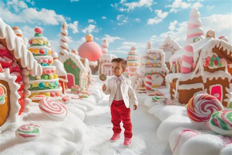 Candyland Christmas Digital Background Christmas Village Digital