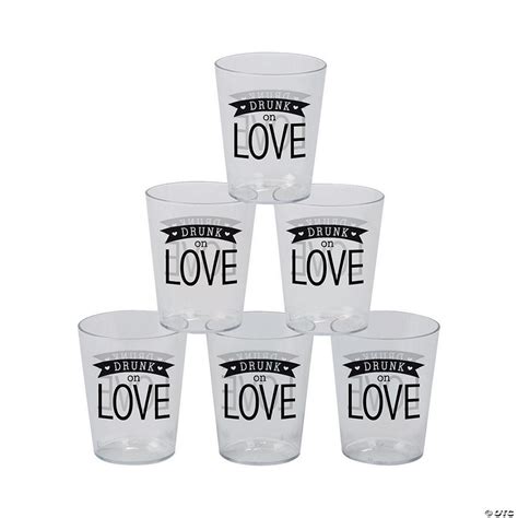 Drunk On Love Plastic Shot Glasses Discontinued