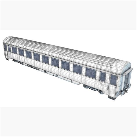 Blue Train Passenger Car Wagon 3d Model Download Rail Wagons On