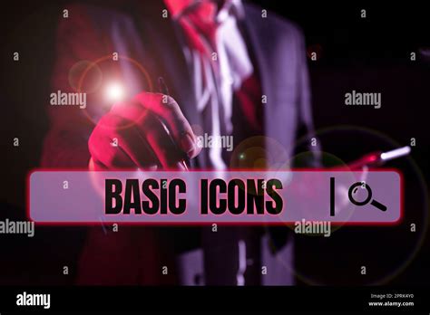 Writing Displaying Text Basic Icons Business Idea Pictogram Or Ideogram Displayed On A Computer