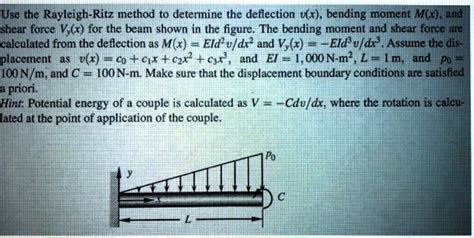 Solved Use The Rayleigh Ritz Method To Determine The Deflection U X
