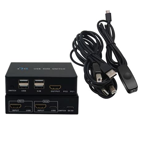 KVM-переключатель 2 входа 1 USB 2.0 KVM-переключатель 4 8-портовая ...