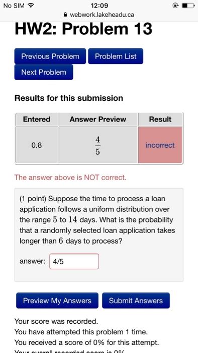 Solved 1209 Webworklakeheaduca No Sim Hw2 Problem 13