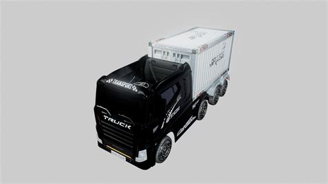 Hgv Container Truck Black Electric Ride On Lorry 3d Model By Kain
