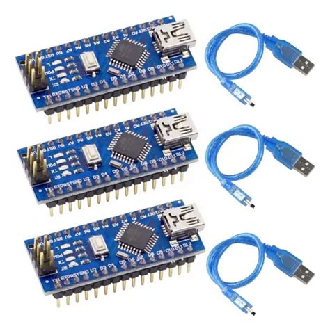 3 Piezas Nano Placa Compatible Con Ide Arduino Cable Usb Envío Gratis