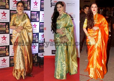 Rekha Traditional Kanjeevaram Silk Saris Saree Blouse Patterns