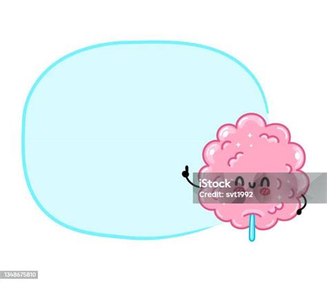 빈 텍스트 상자와 귀여운 재미 달콤한 면 설탕 사탕 벡터 핸드 그린 만화 가와이 캐릭터 일러스트 스티커 아이콘 흰색 배경에 격리 달콤한 설탕 면 캔디 로고 컨셉 0명에 대한