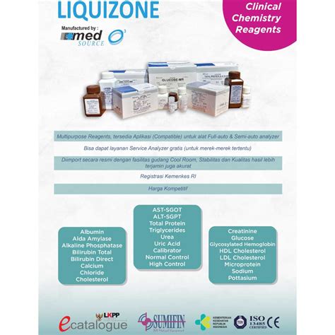 Liquizone Clinical Chemistry Reagent Pt Sumifin Citra Abadi