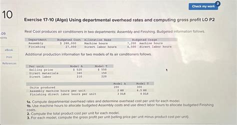 Solved Exercise 17 10 Algo Using Departmental Overhead