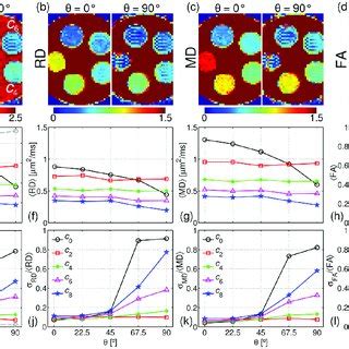 Maps Of The DTI Scalar Parameters AD A RD B MD C And FA D