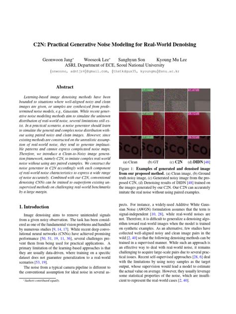 C2n Practical Generative Noise Modeling For Real World Denoising Pdf