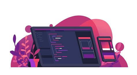 Premium Vector Mobile App Development Coding Program In Computer