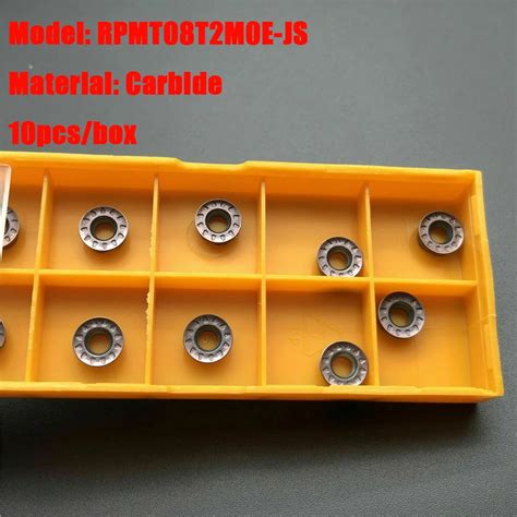 10pcs Rpmt08t2m0e Js Vp15tf Rpmt08 밀링 라운드 인서트 터닝 기계 카바이드 공구 기계 부품전동 공구