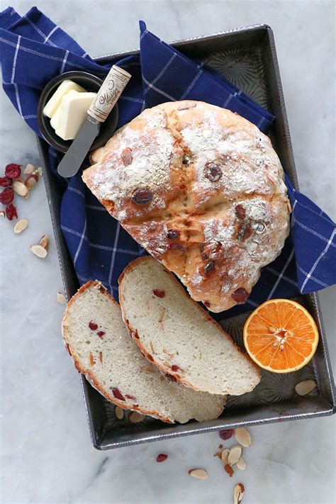 No Knead Cranberry Orange Almond Bread Labeless Nutrition