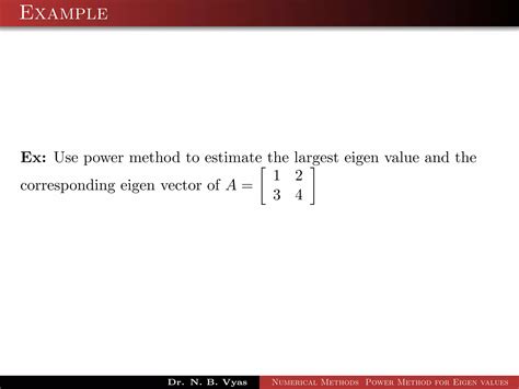 Numerical Methods Power Method For Eigen Values Pdf
