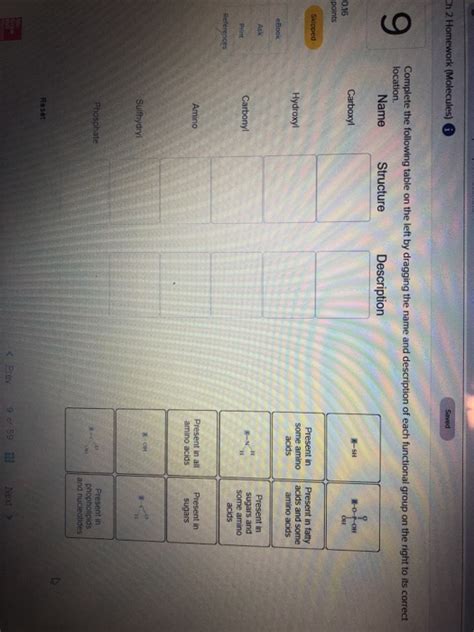 solved complete the following table on the left by dragging