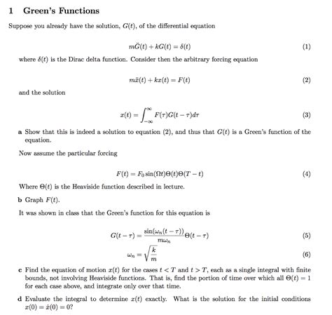 Green S Functions Suppose You Already Have The Chegg