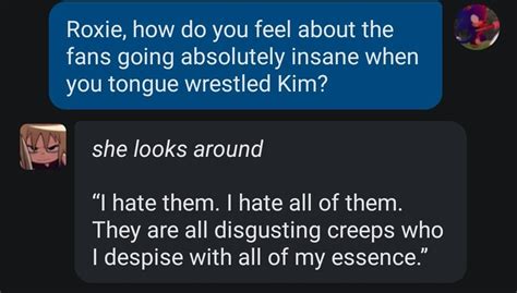 Asked The Kim And Roxie Ai How They View This Fanbase After They Tongue Wrestled R Scottpilgrim
