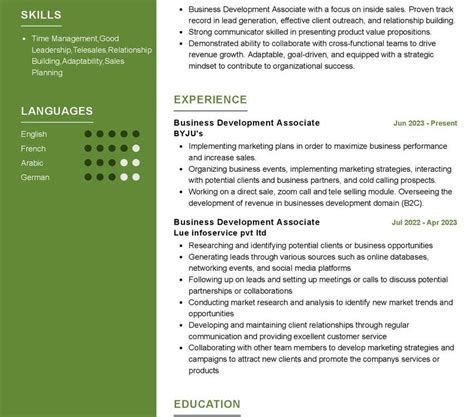 Business Development Associate Resume Sample In 2026 Resumekraft