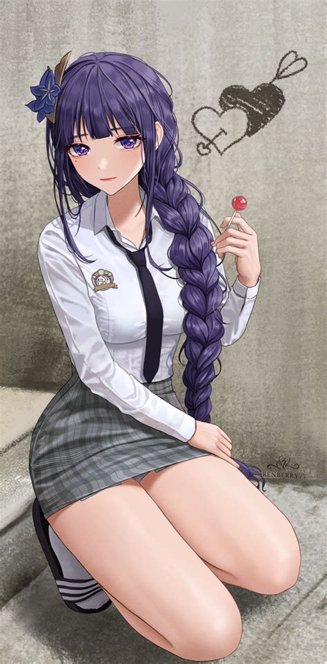 K Braids Mole Under Eye Genshin Impact Raiden Shogun Purple Eyes Feathers Moles Purple