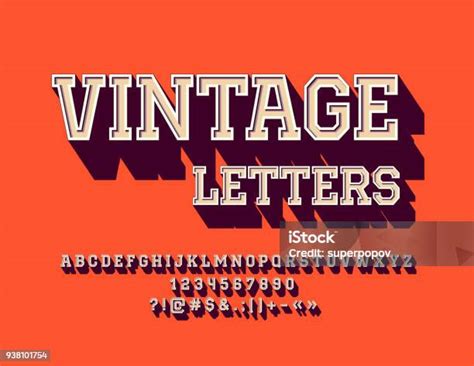 벡터 3d 질감 빈티지 편지 입체 이미지에 대한 스톡 벡터 아트 및 기타 이미지 입체 이미지 복고풍 문자 Istock