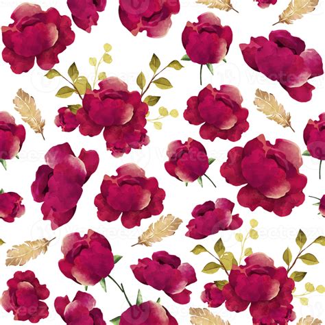 Burgundy Red Flower Seamless Pattern 14463571 Png