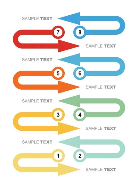Flow Chart With Colorful Arrows Stock Vector Eltoro