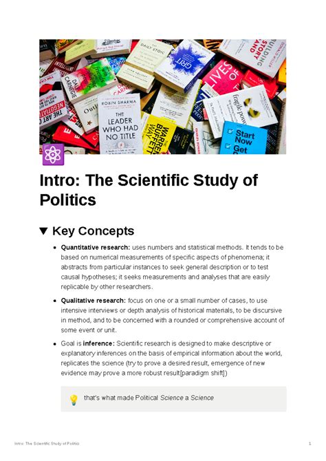 Intro The Scientific Study Of Politics Intro The Scientific Study