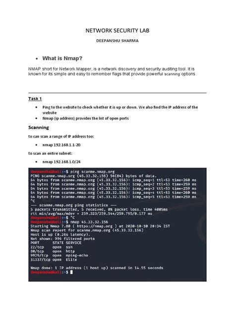 network security lab what is nmap pdf