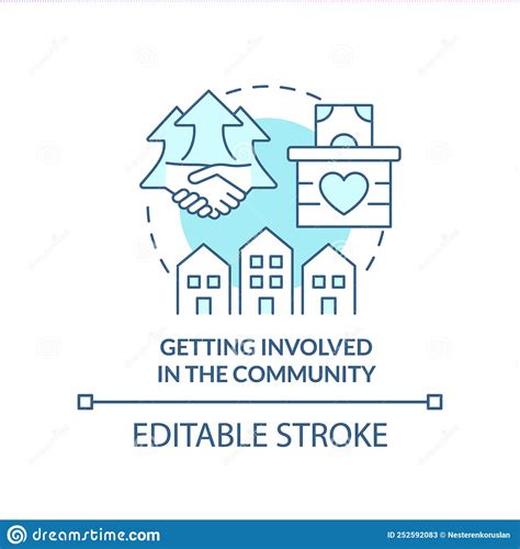 Getting Involved In Community Turquoise Concept Icon Stock Vector Illustration Of Involved