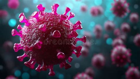 The Microscopic View Of A Virus Is Captured In A Detailed 3d Medical Illustration Of A Viral