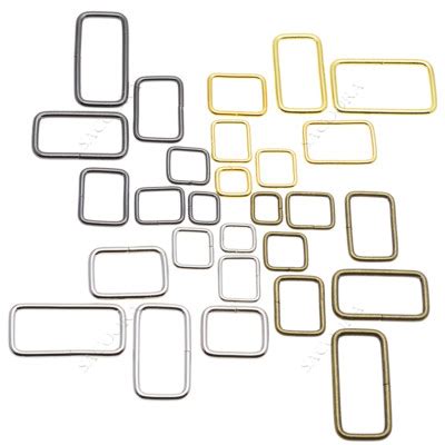 Metal Wire Formed Rectangle Ring Loops For Webbing 10 12 15 20 25 32