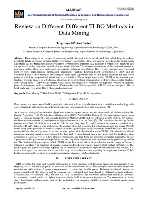 Ijarcce 2019 8205 Pdf Mathematical Optimization Metaheuristic