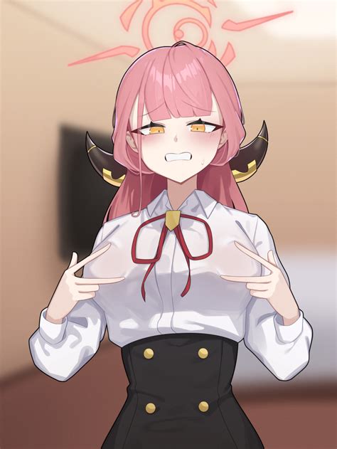 Yzr Yzr99 Aru Blue Archive Blue Archive Commentary Highres 1girl Black Skirt Blunt