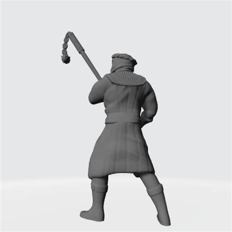 3d Printable Medieval Infantry With Flail Pole Weapon By Northern