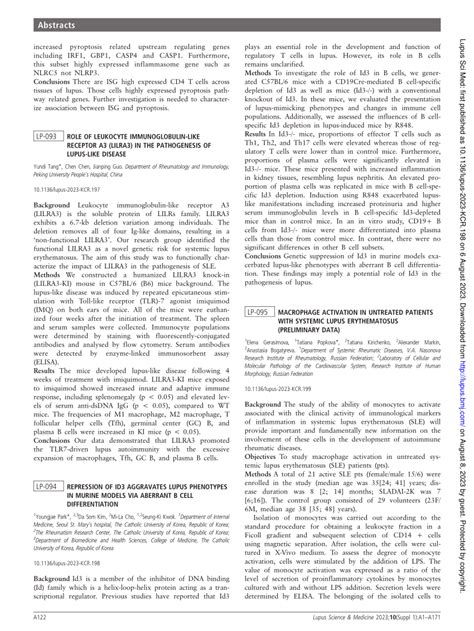 Pdf Lp 094 Repression Of Id3 Aggravates Lupus Phenotypes In Murine