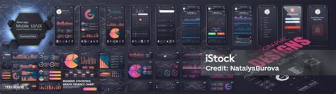 不同的使用者介面 Ux Gui 移動螢幕現代資訊圖圖表範本和圖表平面網頁圖示的移動應用程式 回應網站包括網頁設計和移動範本股票向量向量圖形及更