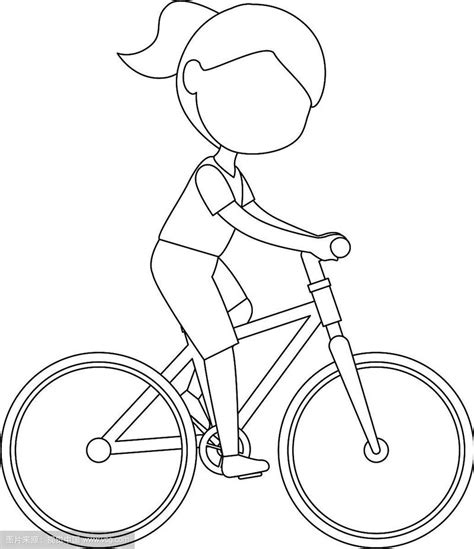 小孩骑自行车的简笔画图片（11张） 简笔画图片大全