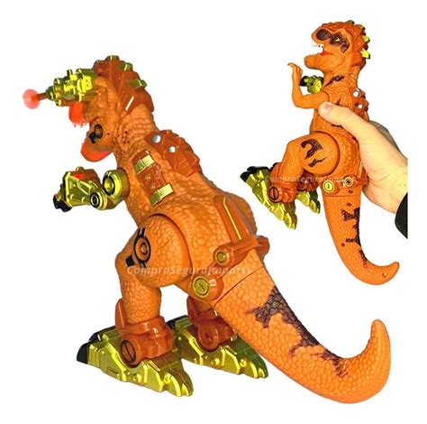 Dinossauro De Brinquedo Solta Fumaça Atira Anda Som E Luz Parcelamento sem juros