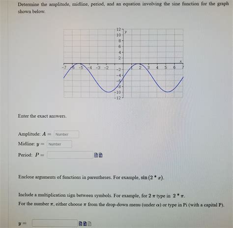 Answered Determine The Amplitude Midline Bartleby