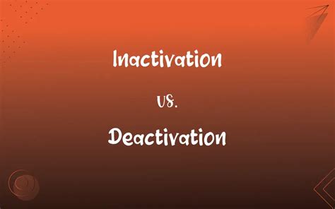 Inactivation Vs Deactivation Whats The Difference