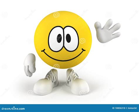 Smiley Waving A Hand Stock Illustration Illustration Of Smile 18806318