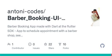 Github Antoni Codes Barber Booking Ui Flutter App Barber Booking App Made With Dart At The