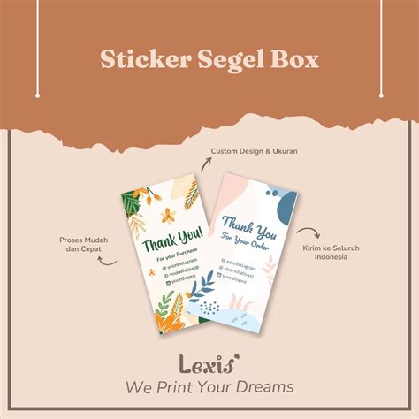 Jual Cetak Stiker Segel Kotak Box Custom Sticker Kotak Segel Makanan Kemasan Hampers Indonesia